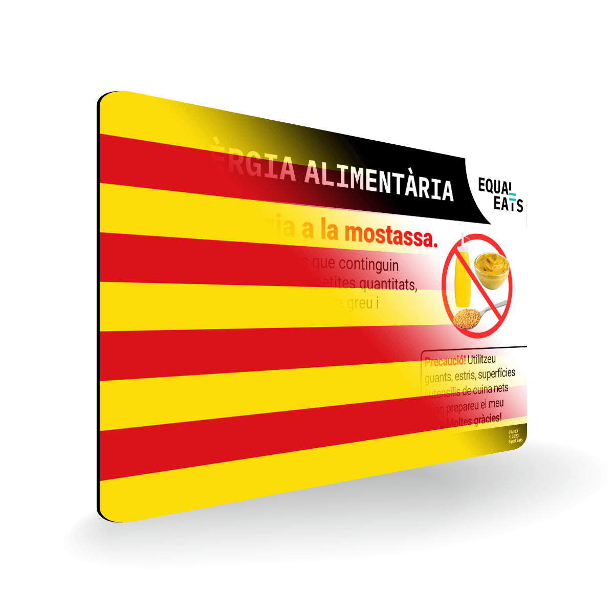 Catalan Mustard Allergy Card | Be Understood in Barcelona | Equal Eats
