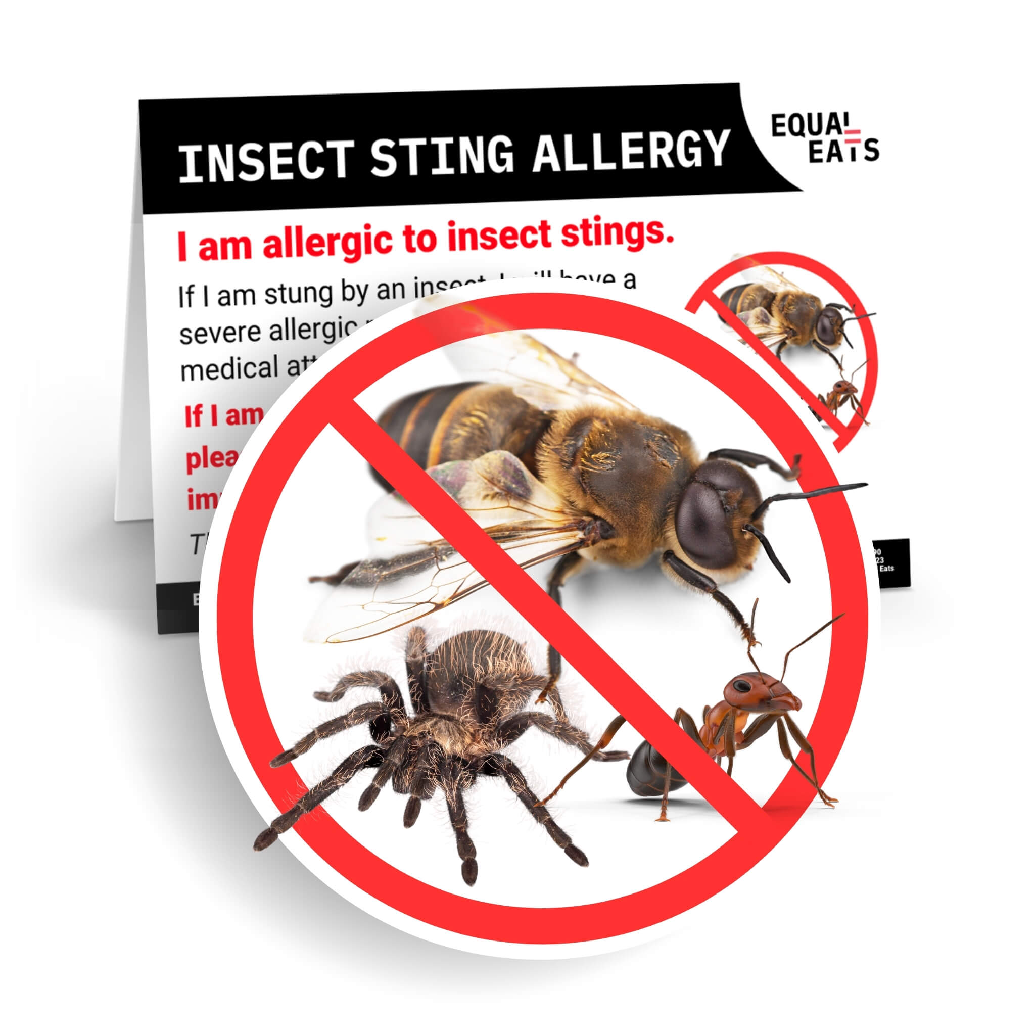 Insect Sting Allergy Printable Card – Equal Eats