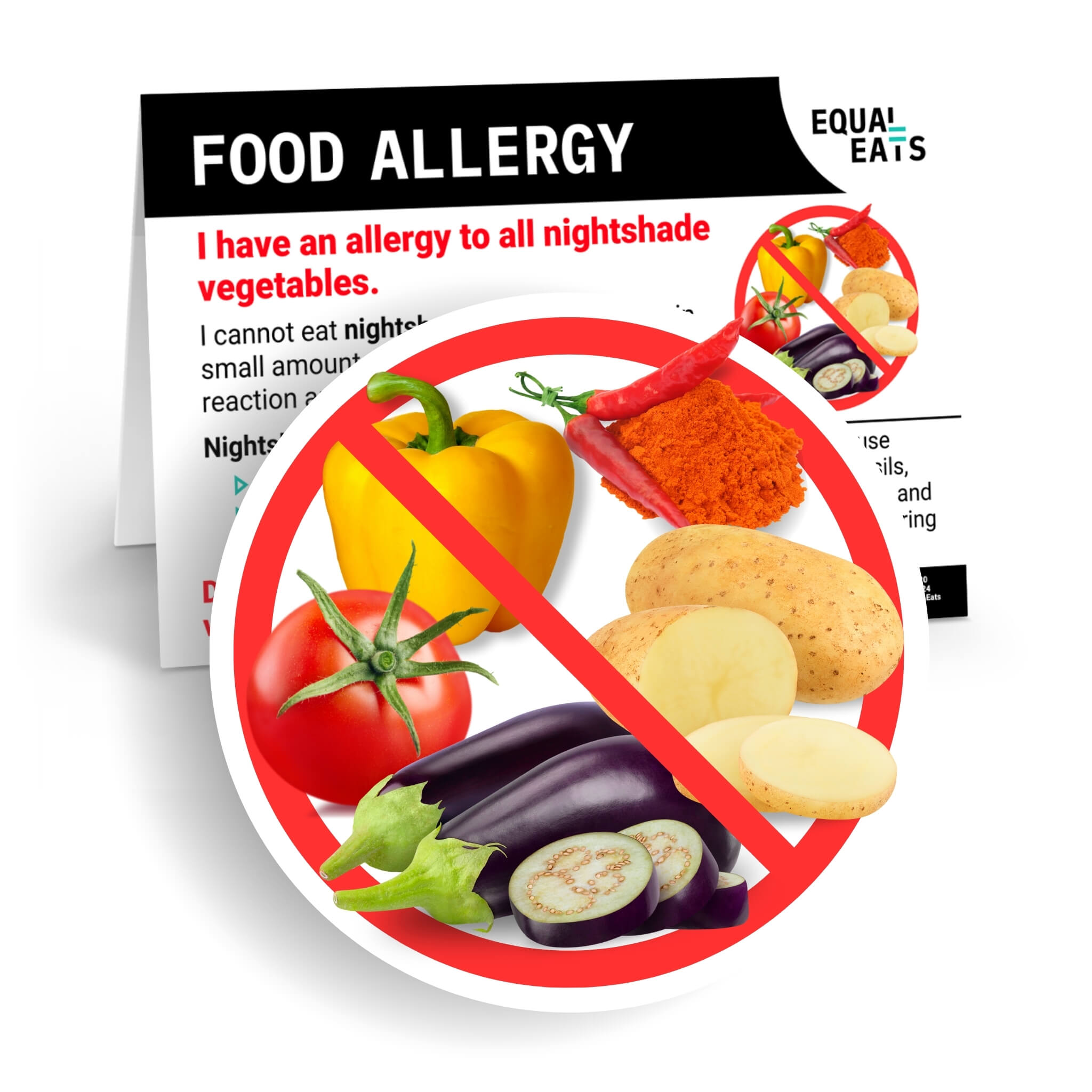Nightshade Vegetable Allergy Printable Card – Equal Eats