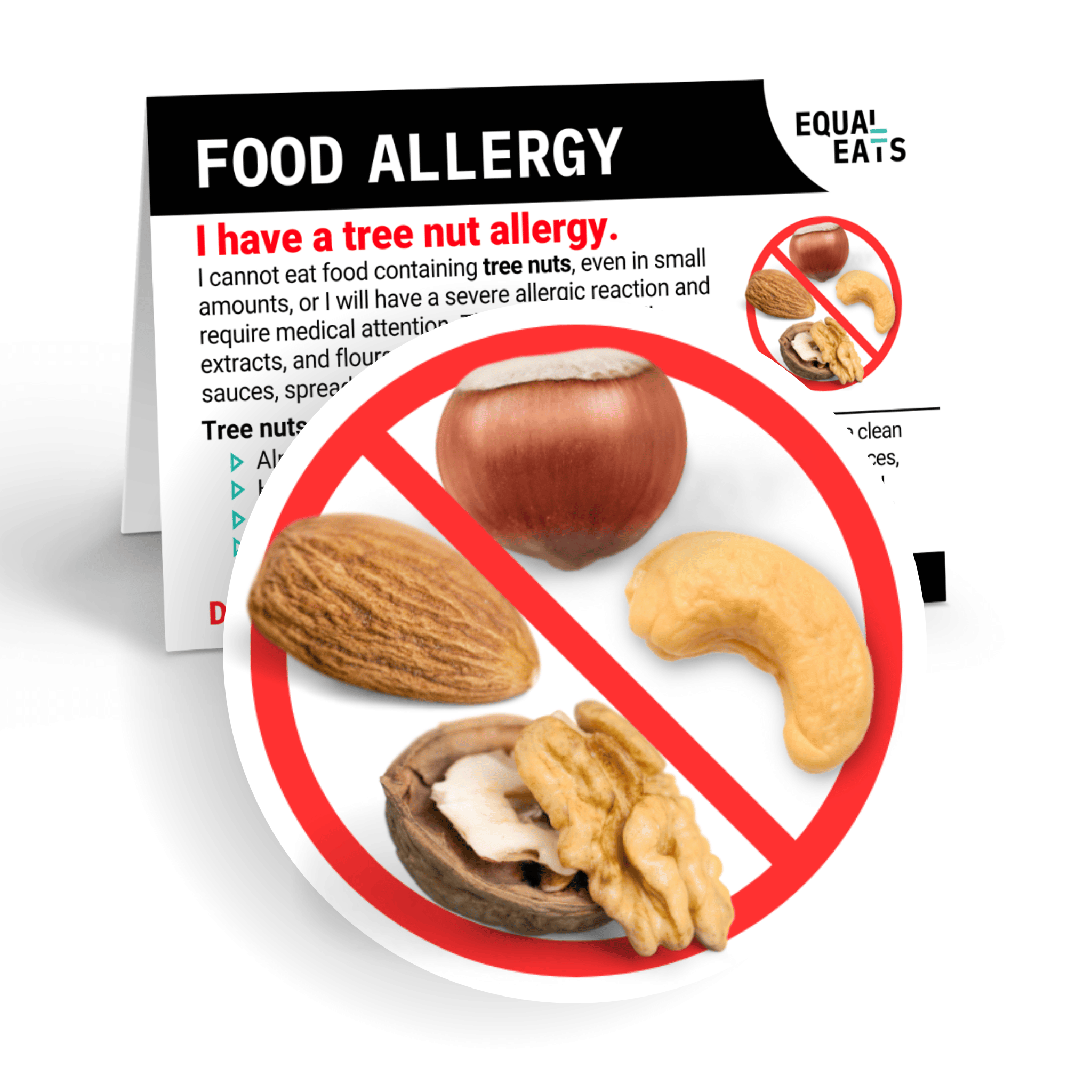 Tree Nut Allergy Printable Card – Equal Eats