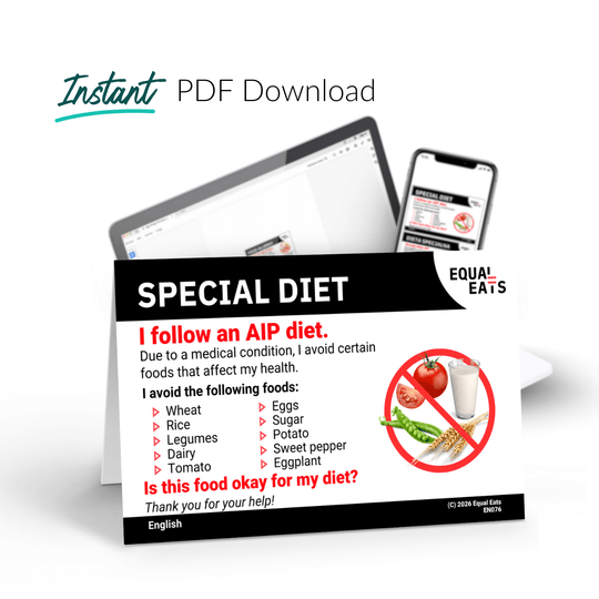 Printable Special Diet Cards – Equal Eats
