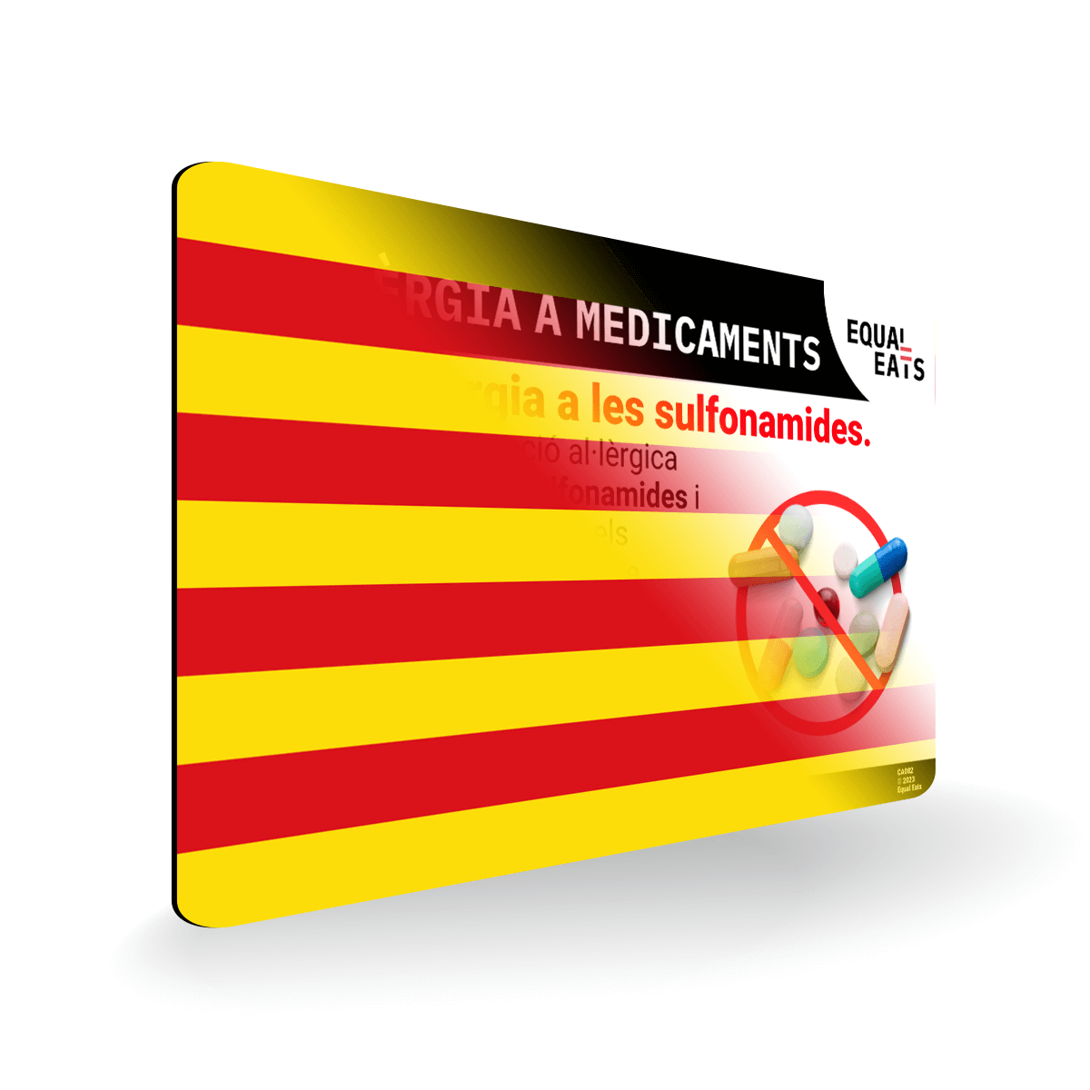 Sulfa Allergy Card in Catalan | Medical ID Card for Travel in Barcelona ...