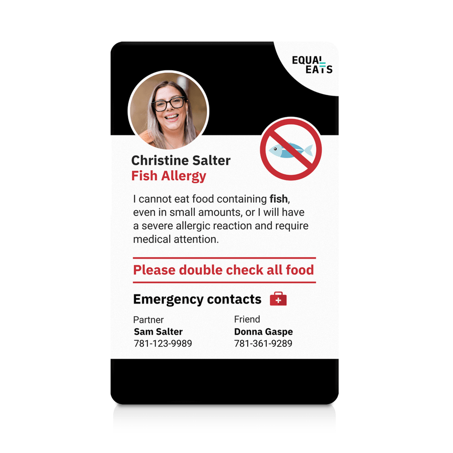 Food Allergy ID Cards by Equal Eats