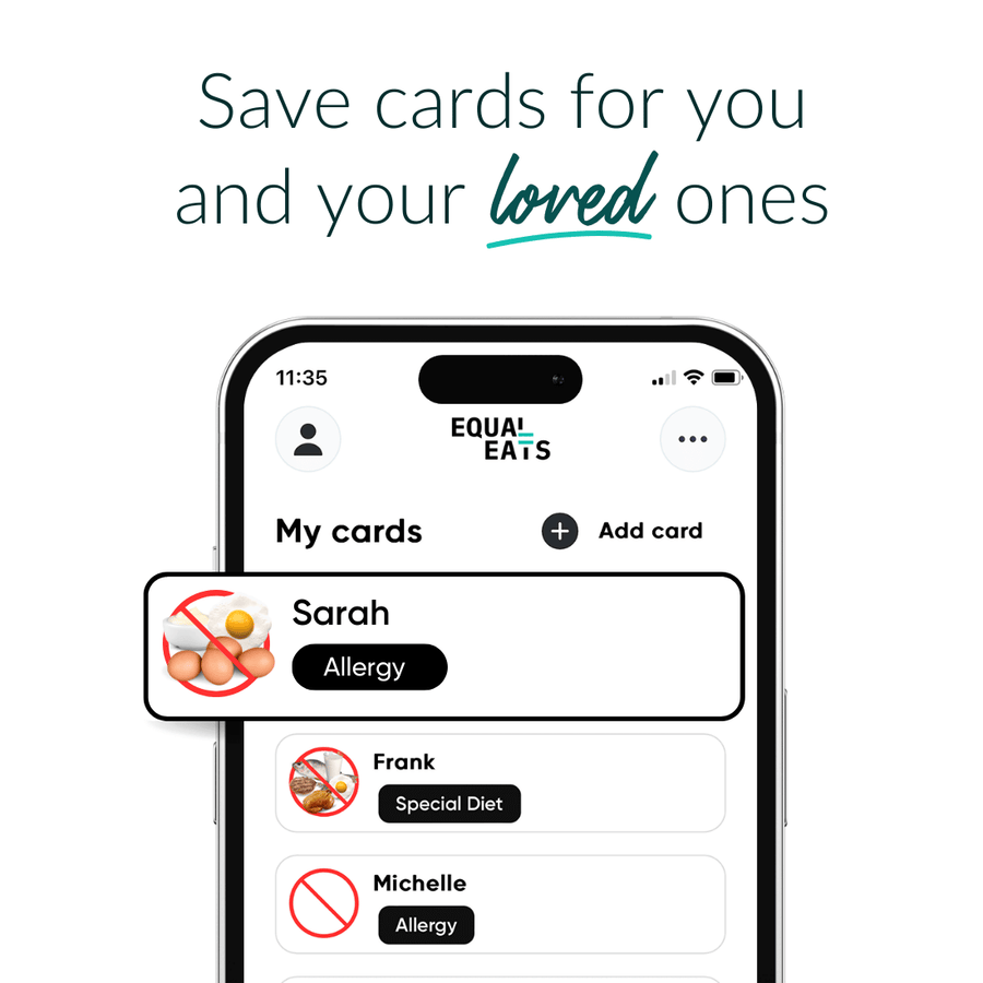 Food Allergy Cards | Translation Cards in 58 Languages – Equal Eats