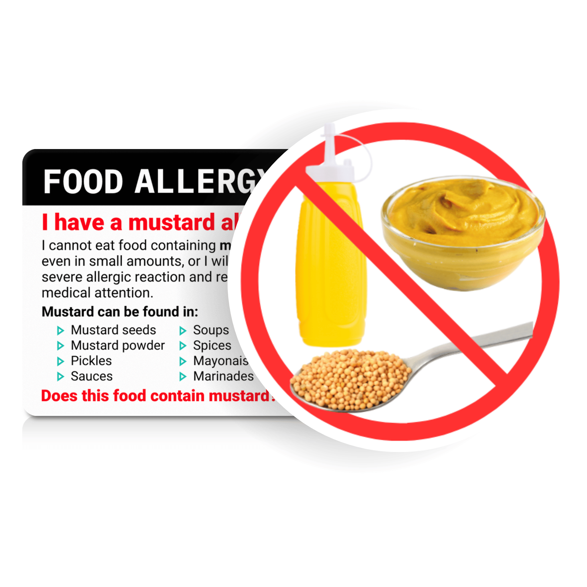 Mustard Allergy Card | Your Mustard Allergy Understood | Equal Eats