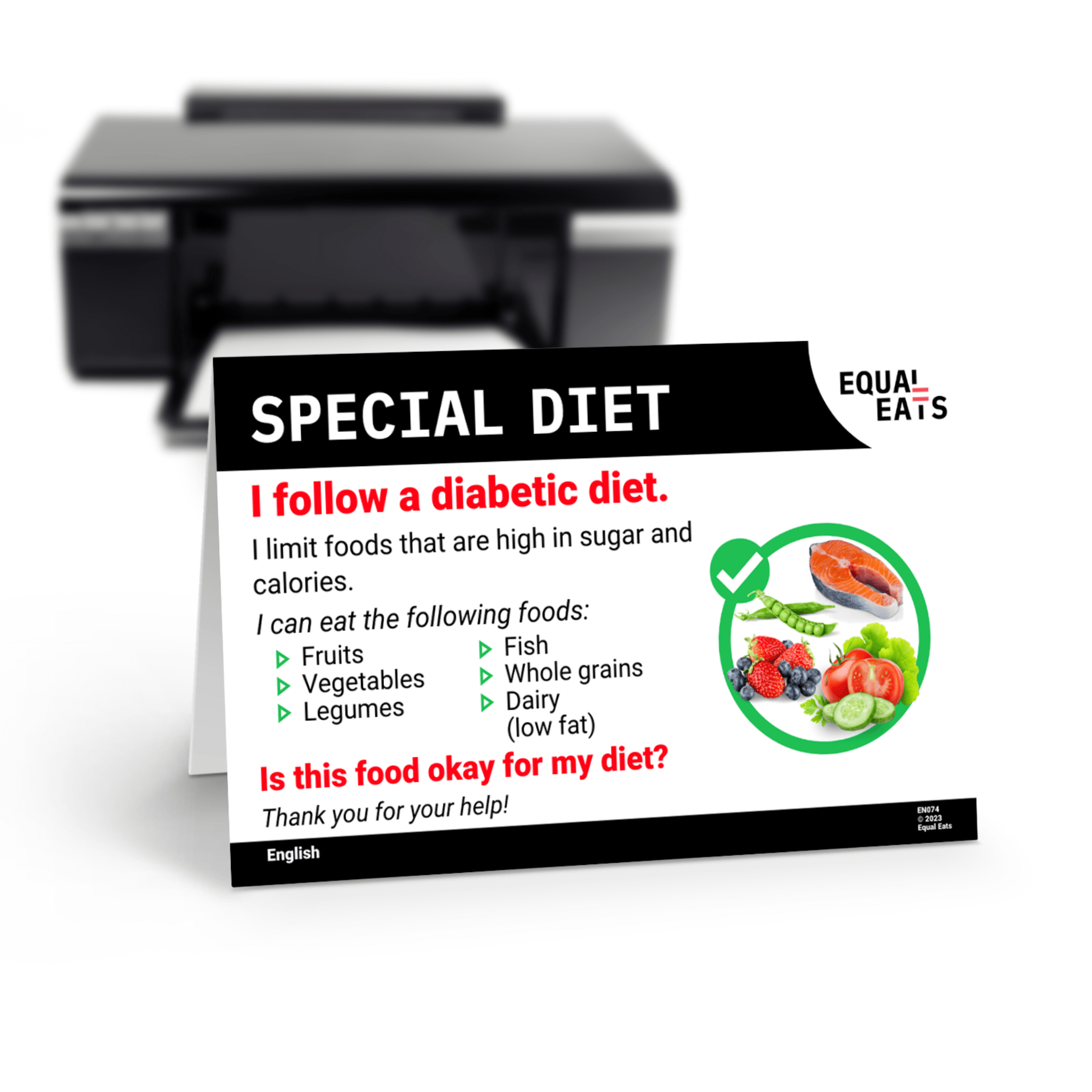 Free Diabetic Diet Card | Downloadable Card for eating with Diabetes ...