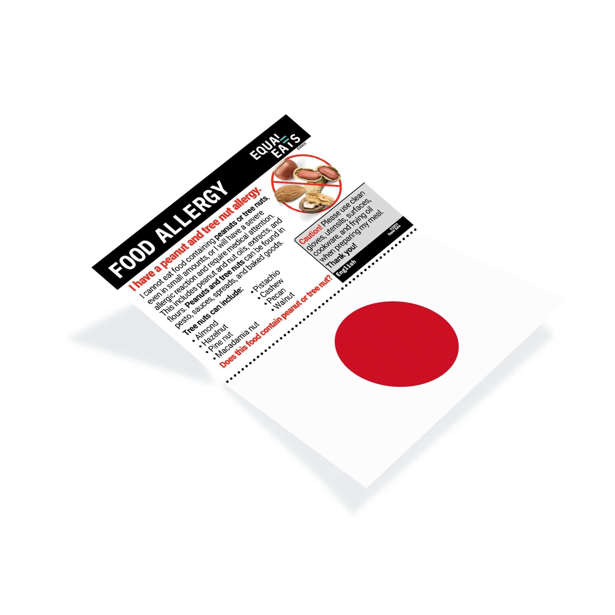 Peanut & Tree Nut Allergy Translation Card in Japanese | Download ...