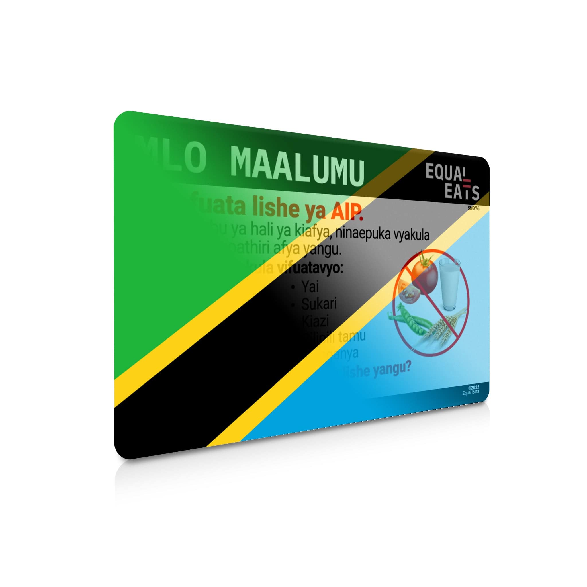 Swahili AIP Diet Card | Eat Well in Tanzania | Equal Eats