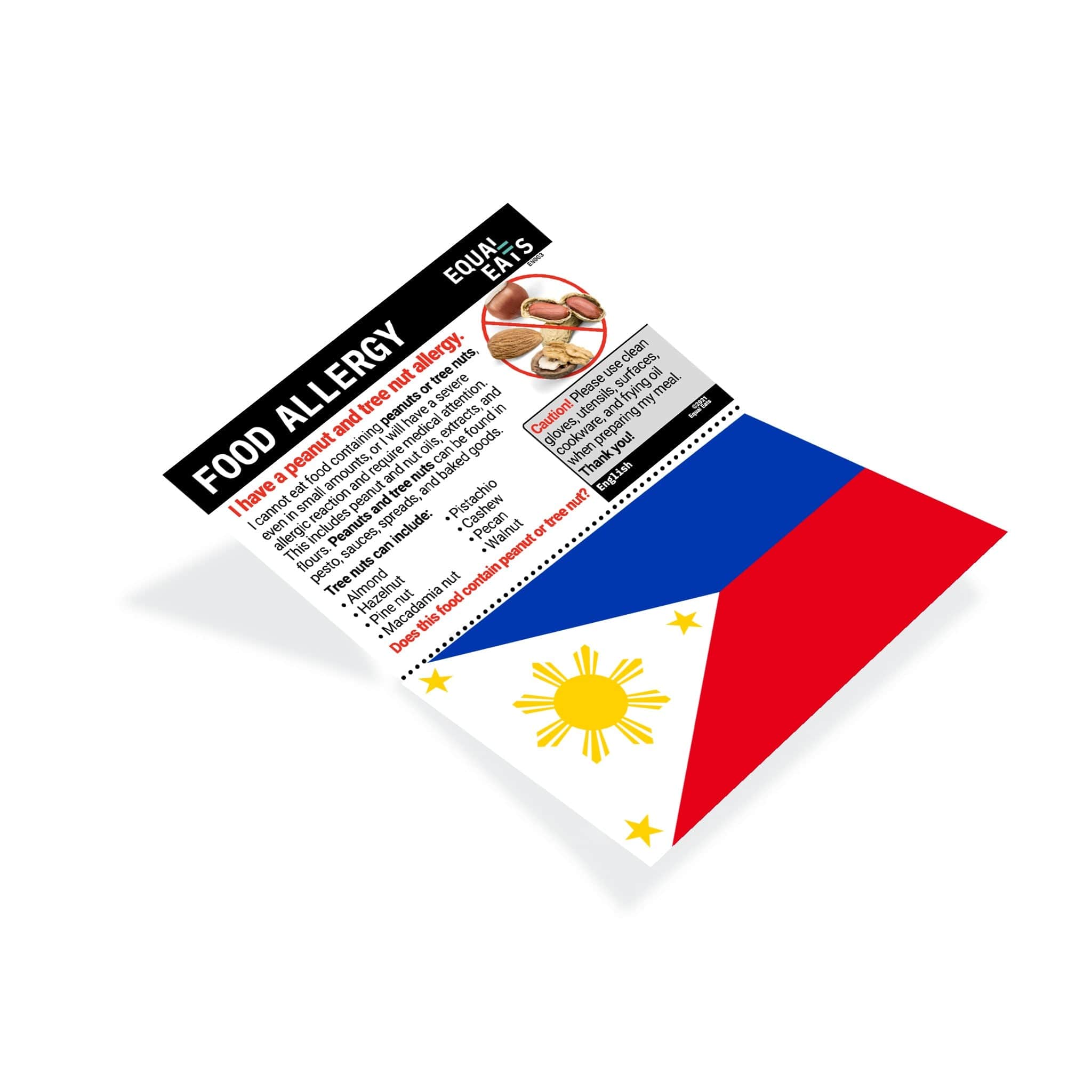 Peanut & Tree Nut Allergy Translation Card in Tagalog | Download ...